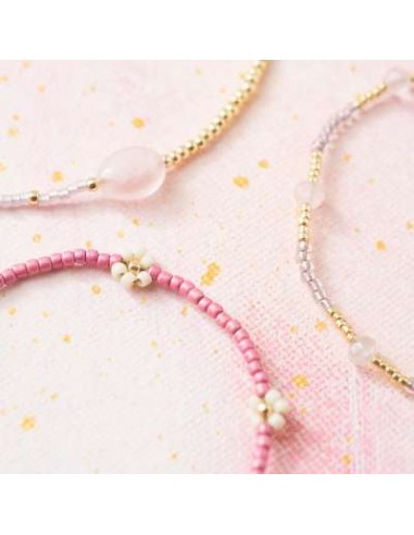 Bracelet Ruby Rose Quartz Gold BEAUTIFUL STORY